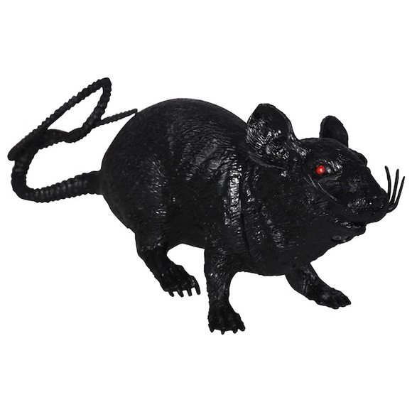 gii | Holiday | 2 Creepy Squeaking Black Plastic Rats Halloween ...